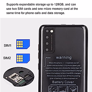 Zyyini Rino4 Pro Unlocked Phone, 5.45inch Full Screen Face Recognition Smartphone, Dual SIM, 2G/32G, Dual Camera Ultrathin 3G Gaming Cell Phone for Android 6, Support 128GB Memory Card(Black)