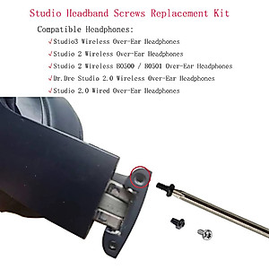 Studio 3 Headband Screws Replacement, Beats Studio 3 Replacement Parts Headband Screws and Screwdriver Repair Kit Compatible with Studio 2.0 Wired/Wireless Headphones (8pcs Silver+8pcs Black)
