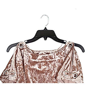 Hangon Recycled Plastic with Notches Shirt Hangers, 17 Inch, Black, 25 Pack