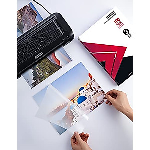 Sinopuren Thermal Laminator Machine and Laminating Pouches Bundle, 13-inch Wide Lamination 3mil 100pack, Letter Size, with Paper Trimmer, Corner Rounder, Quick Warm-Up, Cold and Hot