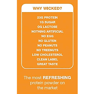 WICKED Protein Powder, Clear Whey Isolate, 23g Protein, 95 Calories, Refreshing Juice, Clean Label Project Certified, Gluten Free, Post Workout Recovery, Protein for Women and Men (Tropical Punch)