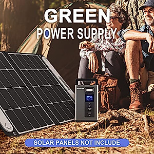 Portable Power Station - 80000mAh Large Capacity, Noiseless,110V/220V/300W AC Port, Water/Dust/Shock Proof Wireless Charging Solar Generator (Solar Panel Not Included), Camping C.P.A.P Emergency
