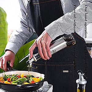 Olive Oil Spouts, Oil Vinegar Bottle Stopper Spout Leakproof Nozzle Dispenser Wine Pourer forOil, Vinegar, Olive Oil, Salad, Wine, Etc (black,Silver)