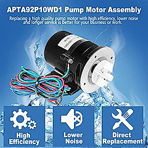APTA92P10WD1 Pump Motor Assembly Replacement For Hoshizaki Ice Machine, Fits Model KM-450 THRU KM-900 KML-600MAH URC-12F 120V 10W 0.4 Amp
