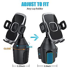 WixGear Cup Phone Holder for Car, Car Cup Holder Phone Mount Adjustable Automobile Cup Holder Smart Phone Cradle Car Mount