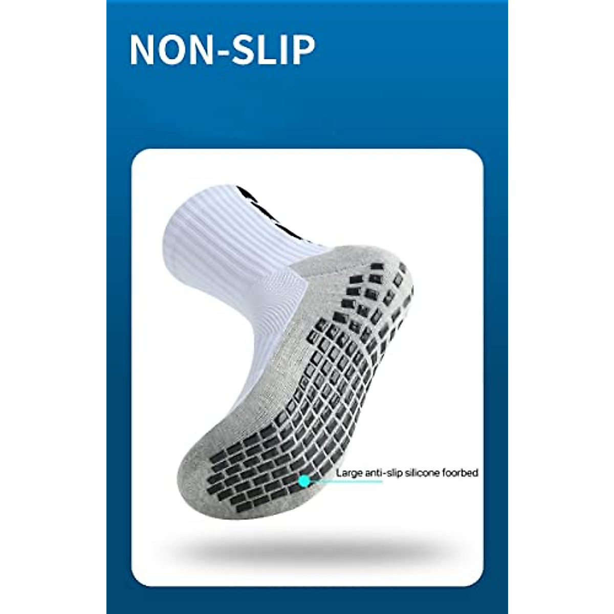 WIYCG Athletic Socks Men's Soccer Socks Anti-slip Gel Cushion Thick Towelled Bottom Shock Absorption Training Socks Manufactured Directly From Factory, 4 Pairs (Combo 4)