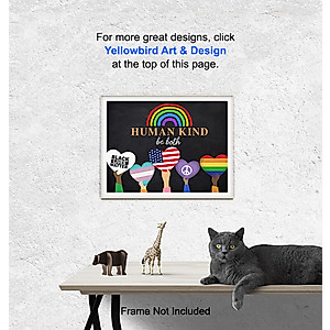 Hate Has No Home Here Flag Sign - African American Wall Art Home Decor - Black Lives Matter, LGBTQ Civil Rights Poster Home Room Decor - Gift for Queer, Gay, Bi, Lesbian, Latino, Liberal Democrats