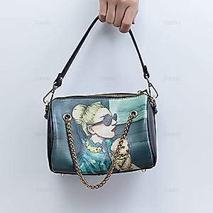 AUEAR, Replacement Handles Bag Purses Straps Black Handbag Strap for Handmade Bag Straw Bag (15.9 Inches, Style B, 2 Pack)