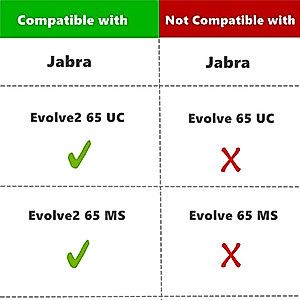 YDYBZB Ear Pads Replacement Ear Cushions Memory Foam Compatible with Jabra Evolve2 65 UC Evolve2 65 MS Headphones ( Protein Leather Earpads )