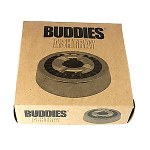 Buddies Silver Round Metal Ashtray Built-In Extinguisher and Storage 5 1/2"