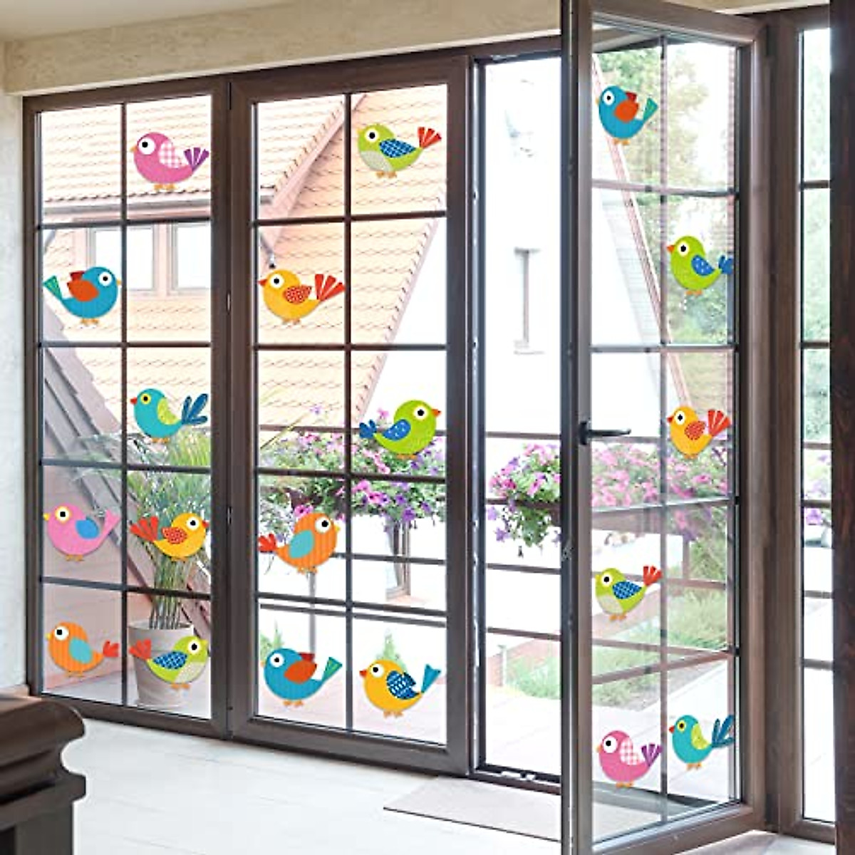 Colorful 45-Piece Boho Birds Cutouts for Decor