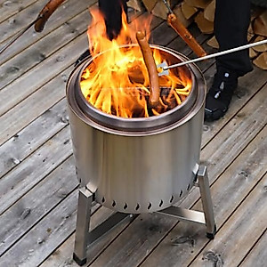 WINTRON Firepit Stand, 15" Stand for Solo Stove Ranger and Other 15-in Outside Firepit, Stainless Steel Fire Pit Accessory, Outdoor Fireplace Tools