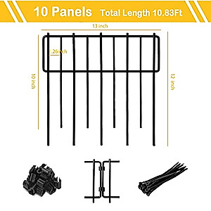 Blingluck Animal Barrier Fence, 10 Pcs Upgrade 1.26 in Gap Decorative Fences No Dig Fence for Rabbits and Dog Ground Defense, Rustproof Metal Wire Garden Fence Border for Garden & Patio Landscaping