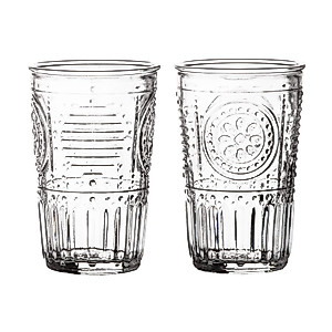 Bormioli Rocco Romantic Set Of 6 Tumbler Glasses, 11.5 Oz. Clear Crystal Glass, Made In Italy.