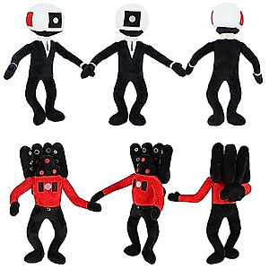 XIYASAVI Skibidi Toilet Plush Toy,11" Cameraman Plush,Speakerman Plush Stuffed Animal Plushies Doll,Collectible Gifts for Kids Fans Aldults Birthday (5PCS)