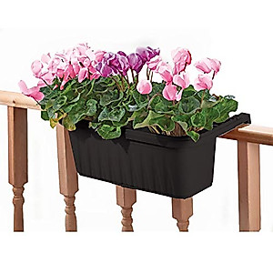Apollo Exports International 24" Adjustable Railing Planter, Black