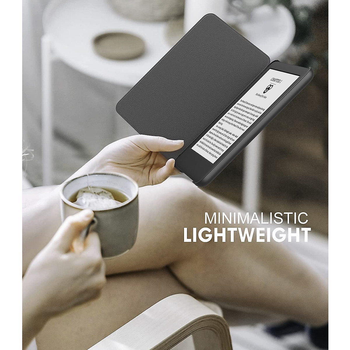 MoKo Case Fits 6" All-New Kindle (11th Generation-2024/2022 Release), Lightweight Shell Cover with Auto Wake/Sleep for Kindle 2024/2022 11th Gen e-Reader, Black