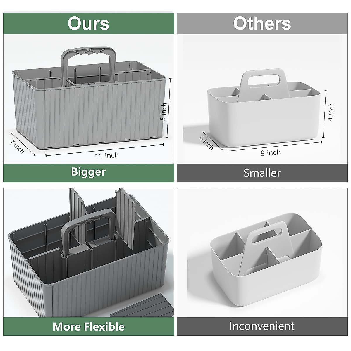 HI NINGER 2 Pack DIY portable shower caddy, plastic shower caddy portable organizer - Stackable caddy with handle for bath storage organizer,makeup,dorm caddy.classroom art organizers