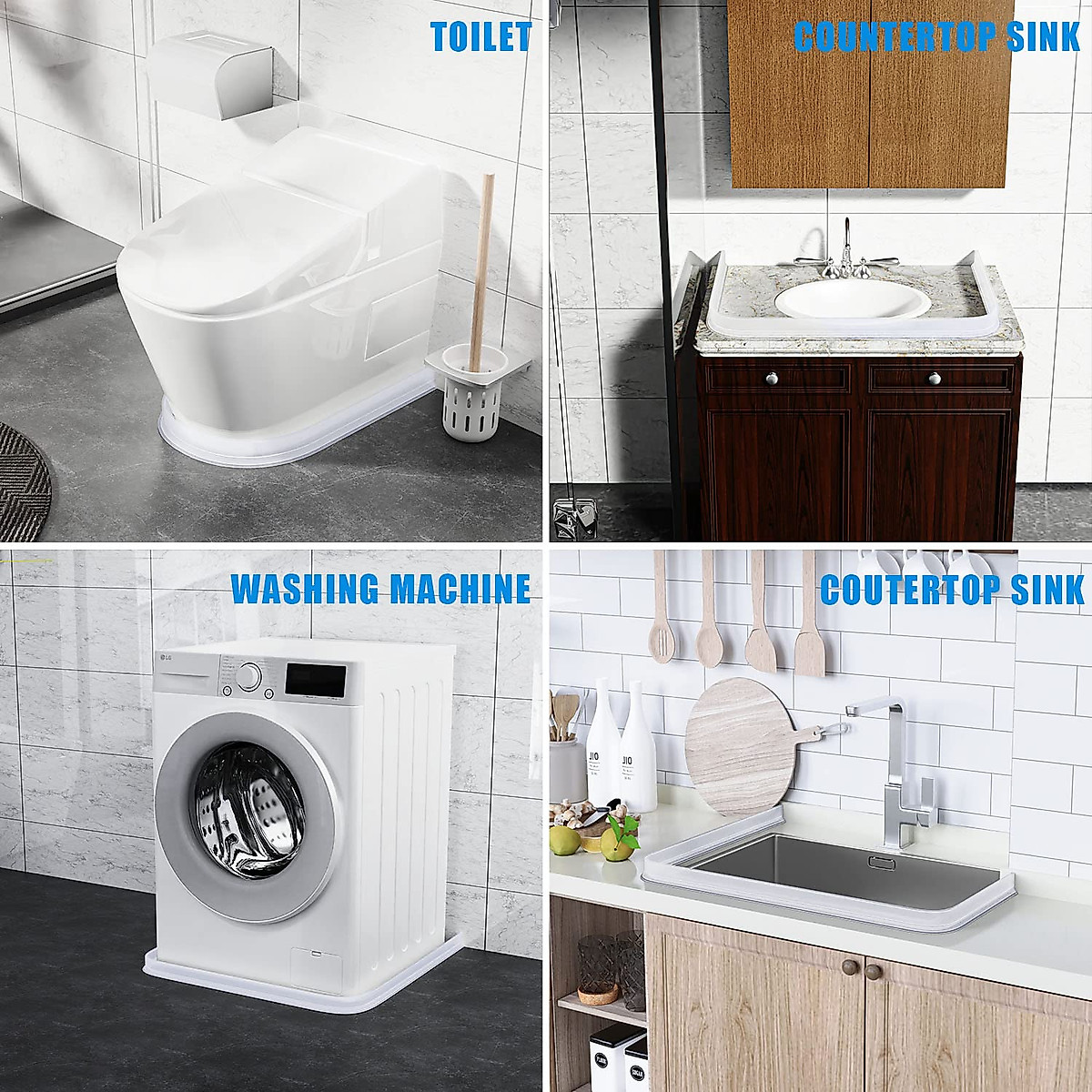 SIKAIQI 78 Inch Shower Threshold Water Dam Collapsible 1.97" Tall Clear Shower Stopper Barrier and Stop Water Keep Dry and Wet Separation Suitable for Bathroom and Kitchen