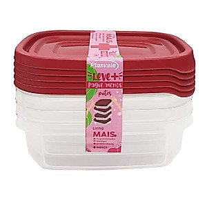 Plasvale Food Storage Containers with Lids, Freezer, Microwave and Dishwasher Safe - BPA Free - 10.14 oz (8-Pieces Set, White, Model 3)