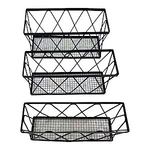 PASNMKvn Sturdy Cabinet Door Organizers Set Kitchen and Bathroom Wall Storage Box Self Adhesive Iron Wire Organization Case