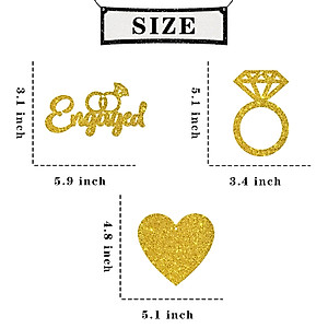 Maicaiffe We're Engaged Hanging Swirl Decorations - Glitter 14 Pcs Bridal Shower Party Supplies - Engagement Wedding Streamers - Bachelorette Party Foil Swirls Ceiling Decorations