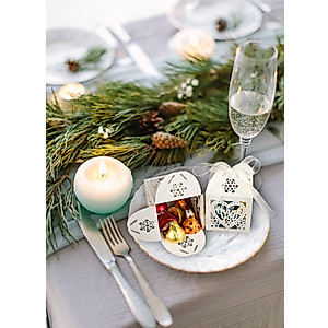 Elephant-package 25 Pcs Laser Cut Boxes (White), Bridal Shower Favor Boxes with Ribbon, Thank You Lace Candy Boxes, Party Favor, Wedding, Anniversary