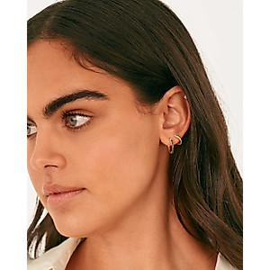 PAVOI 14K Yellow Gold Plated 925 Sterling Silver Post Black Cubic Zirconia Hoop Earrings for Women | Colored Cubic Zirconia 15mm Hoops