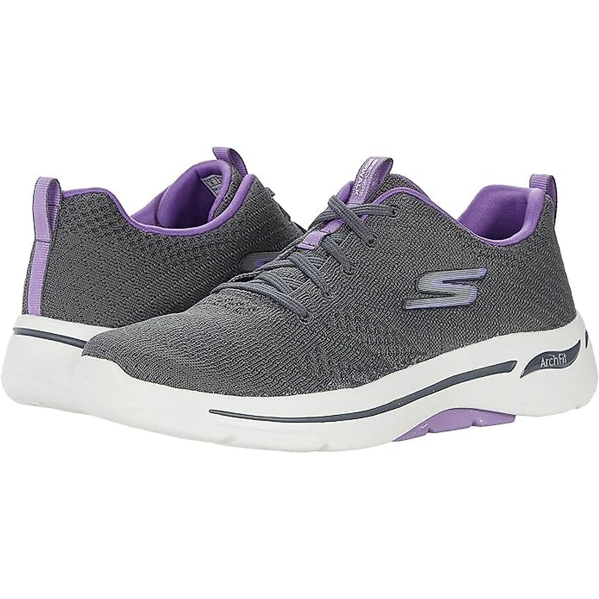 Skechers Women's Go Walk Arch Fit Unify Sneaker, Gray/Lavender, 7.5