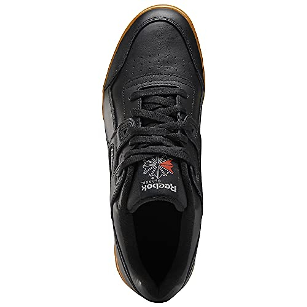 Reebok Men Workout Plus Sneaker, Black/Carbon/Classic red, 10.5