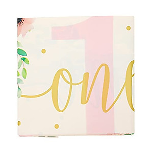 BLUE PANDA 3-Pack Floral Plastic Tablecloth Set, Baby Girl's 1st Birthday Party Supplies, Decorations for Birthdays, Anniversaries, Celebrations (Flower Design, 54x108 in)