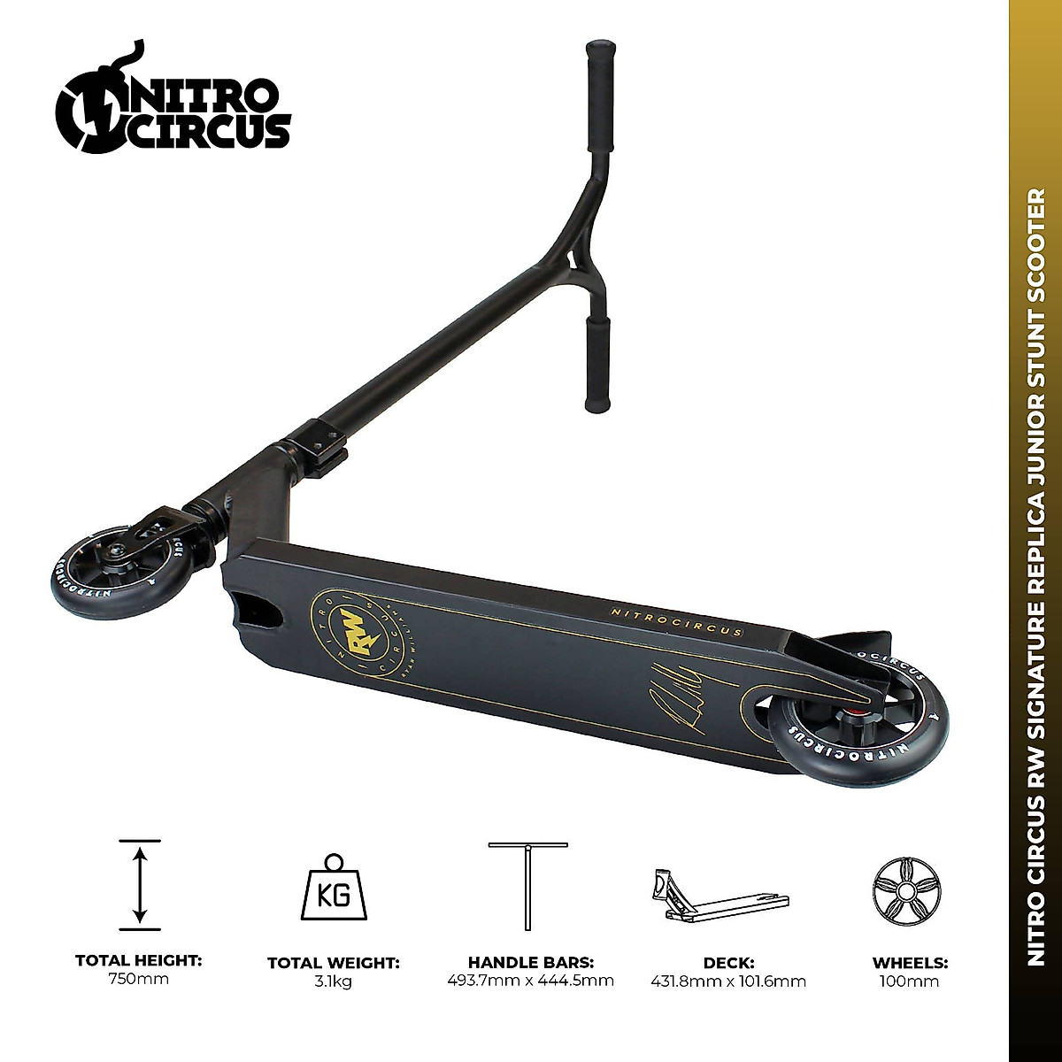 Nitro Circus Ryan Williams Junior Replica Scooter - Satin Black