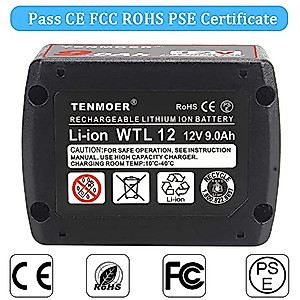 TENMOER 2 Pack 9.0Ah Compatible with Milwaukee M12 Battery Replacement for Milwaukee M12 12V Batteries 48-11-2460