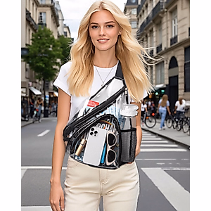 HULISEN Clear PVC Sling Bag Stadium Approved, Backpack with Adjustable Strap