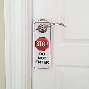 Stop Sign Do Not Enter Plastic Door Knob Hanger Sign
