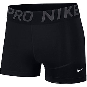 Nike Women's Pro 3" Training Shorts (Medium, Black/Black/Thunder Grey)