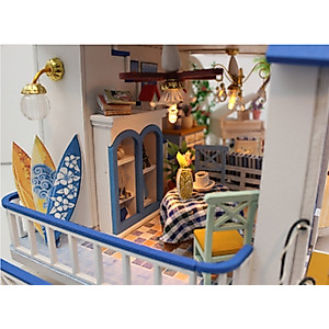 Flever Dollhouse Miniature DIY House Kit Creative Room with Furniture for Romantic Artwork Gift(Legend of The Blue sea)