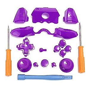Full Set D-pad LB RB LT RT Buttons Bumpers Triggers Buttons+T6 T8 Screwdrivers for Xbox One Elite Controller (Purple)