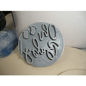 YNGLLC OH BABY WORDS WITH FEET SCRIPT FONT SHOWER GENDER REVEAL COOKIE STAMP EMBOSSER BAKING TOOL 3D PRINTED MADE IN USA PR4004 Gray