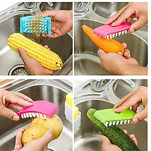 TOSSPER 1 Set Cutlery Cleaner Silverware Scrubber for Inside The Sink Utensil Scrubber with Suction Cups, Blue