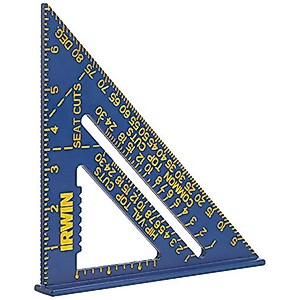 IRWIN Tools Rafter Square, Hi-Contrast Aluminum, Blue , 7-Inch (1794463)