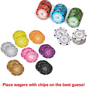 Mattel Games Wits & Wagers Board Game Vegas Edition, Party Game with Dry Erase Boards, Markers & Poker Chips for 5+ Players