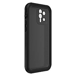 IPhone 12 Pro Case, LifeProof, FRĒ Series, waterproof IP68, built-in screen protector, port cover protection, snaps to MagSafe - BLACK