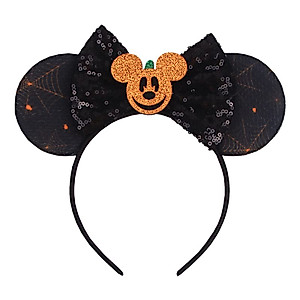 Shasdomme Halloween Mickey Mouse Headband Cat Ear Hair Hoop Accessories Headdress Halloween Decorations Party Supplies(Type C)