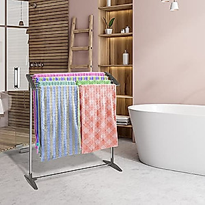 OCEANPAX Pool Towel Rack Outdoor 4 Bar Standing Towel Drying Rack for Pool Area Outside