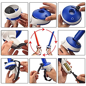 XIAOGE VR Game Accessories for Beat Saber,Golf Club, First Person Tennis Extension Grips Compatible with Oculus Quest 2/Meta Quest 2