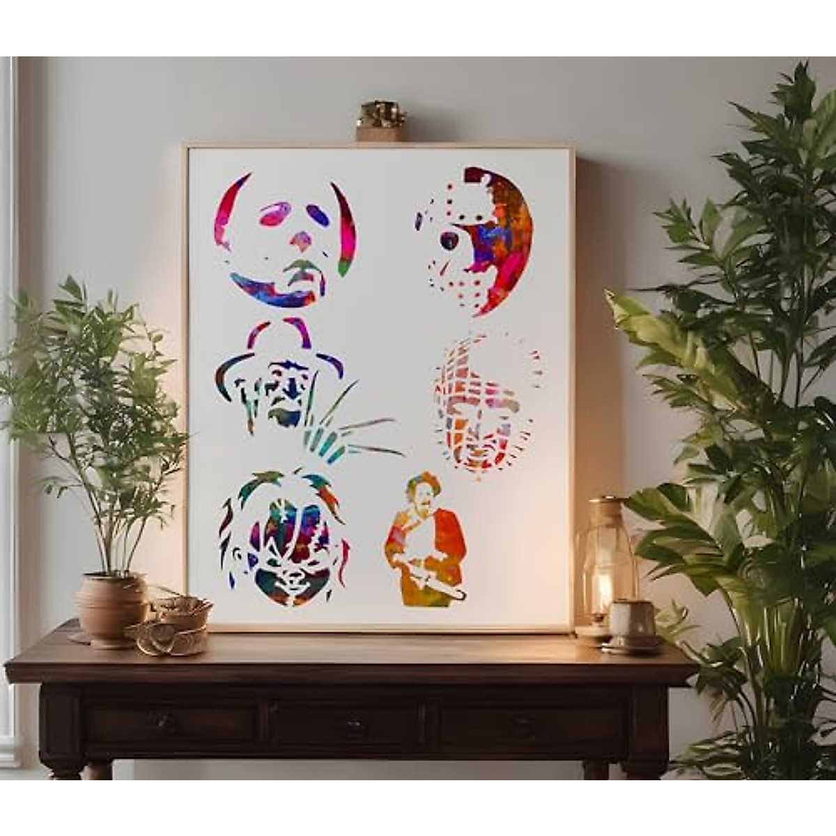 Halloween Freddy Jason Chucky + Stencil Template Reusable for Painting on Walls, Wood, Arts and Crafts (342) - 8.5 x 11 Inches