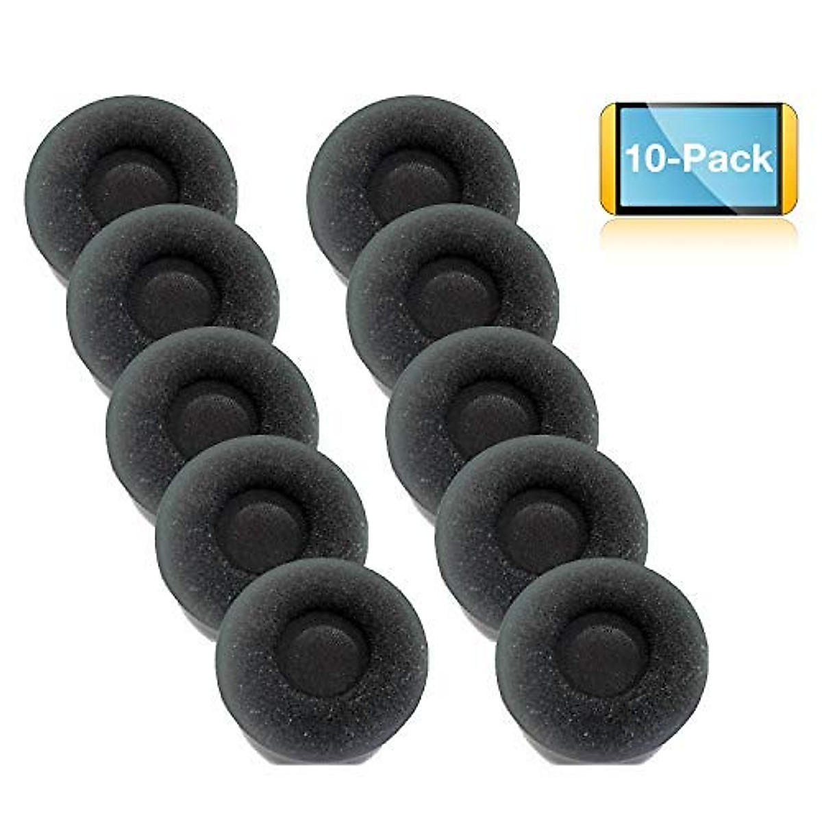 Jabra Spare Foam Headset Ear Cushions, 10 pk, BlueParrott B250-XT, B250-XT+, B250-XTS, Plantronics, Jabra, VXI - CS540, SAVI W440, W740, SupraPlus HW251, HW261, Jabra 2000, 2300, 14101-38