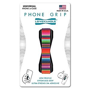 LOVEHANDLE Phone Grip for Most Smartphones and Mini Tablets, Serape Design Colored Elastic Finger Strap with Black Base, LH-01Serape