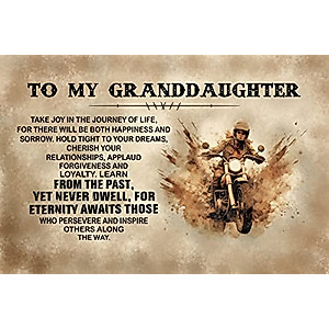 Poster Inspire and Persevere with Armored Motorcycle Rider Wall Art 610126